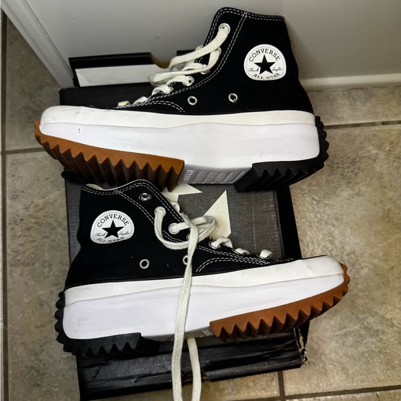 Converse | Shoes | Rare Converse Black And White Platform Size 55 ...